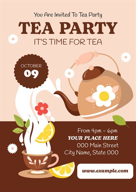Tea Party Poster Template Tea Party Event Flyer Poster Template