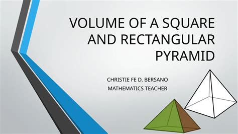 Volume Of A Square And Rectangular Pyramidpptx