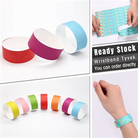 100pcs Disposable Wristband Tyvek Sticker Waterproof Event Wrist Band