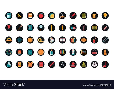 School Education Supply Class Stationery Block Vector Image