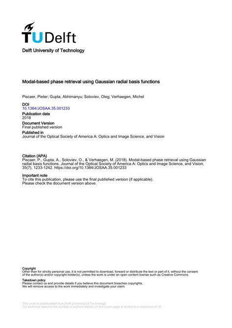 pdf modal based phase retrieval using gaussian radial …modal based