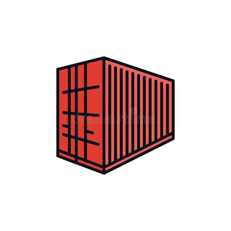 Container Vector Shipping Concept Simple Red Icon Or Sign Stock Vector Illustration Of Object