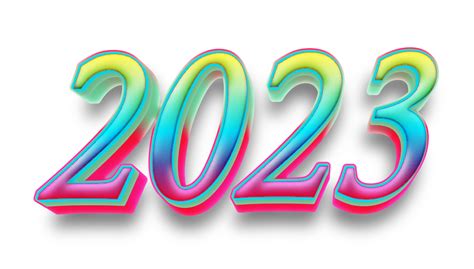 Text Number Year D Mockup Rainbow PNG