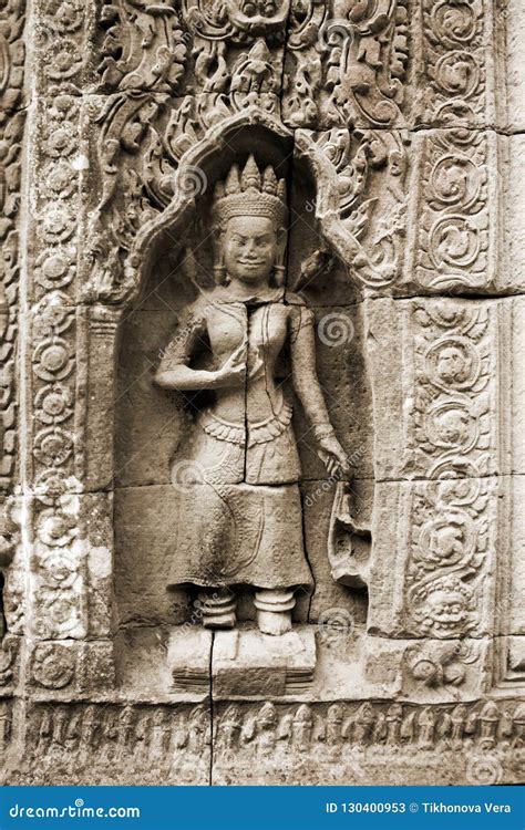 Mural At The Angkor Wat Temple Complex Cambodia Stock Image Image