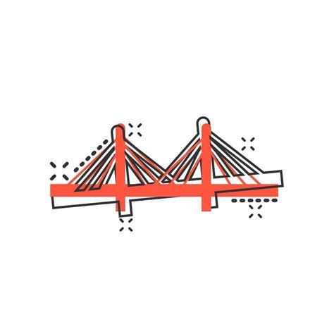 Bridge Sign Icon In Comic Style Drawbridge Vector Cartoon Illustration