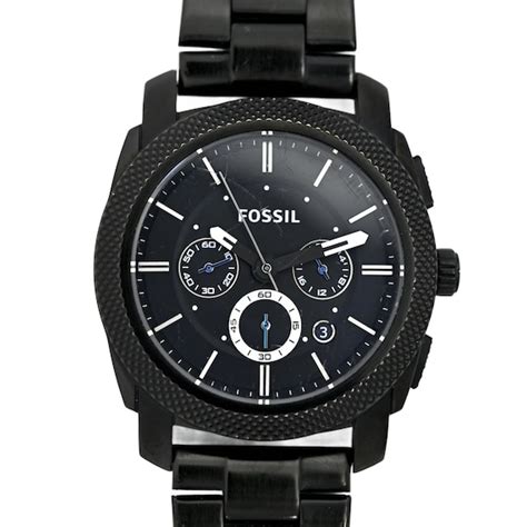 Fossil Chronograph Machine Black Stainless Steel Brac… Gem