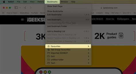 How To Add View Or Remove Favorites In Safari On Mac Igeeksblog