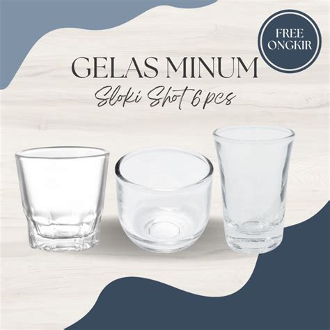 Jual Godjilla Isi 6 Pcs Gelas Sloki Kaca Mini Kedaung Ukuran Kecil 30