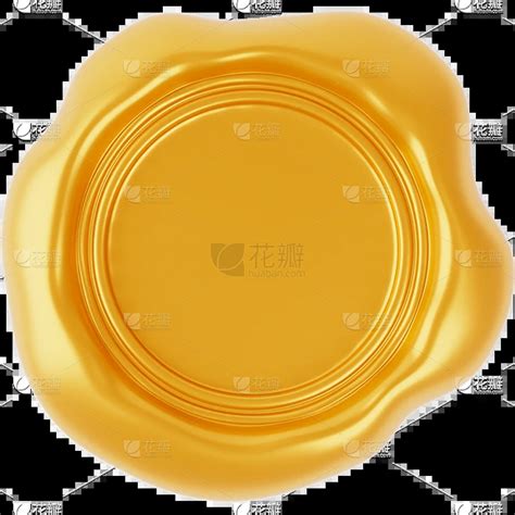 通用金黄色火漆印章元素素材素材 花瓣网