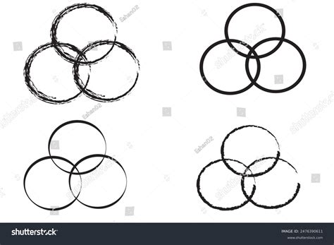 simple overlapping circles vector drawing overlapping stock vector