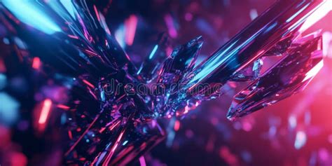 A Dynamic D Abstract Background With An Array Of Crystalline Shards