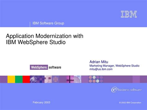 PPT Application Modernization With IBM WebSphere Studio PowerPoint Presentation ID