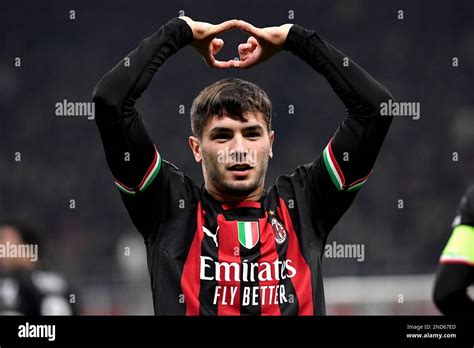 Brahim Diaz Of AC Milan Celebrates After Scoring The Goal Of During The Uefa Champions