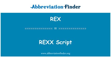 Rex Là Viết Tắt Của Rexx Script Rexx Script
