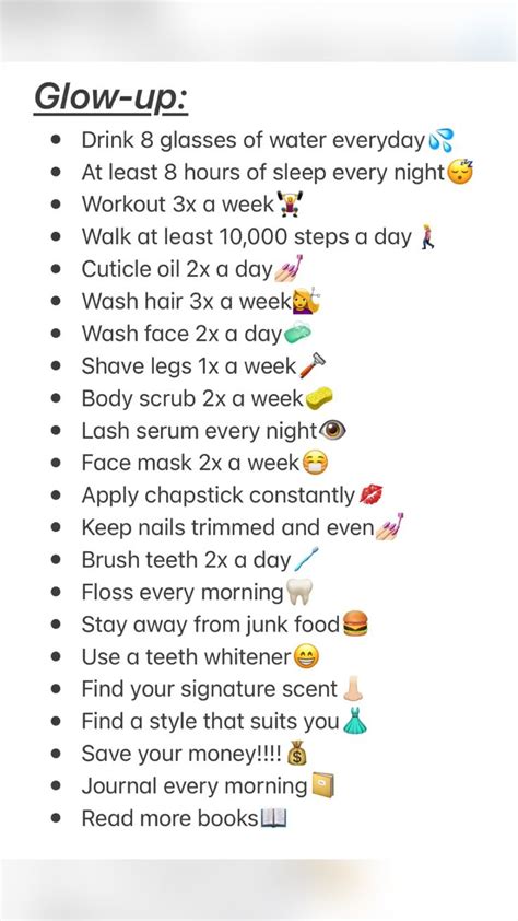 Glowup Checklist Glow Up Tips Skin Care Routine Order Glow Up