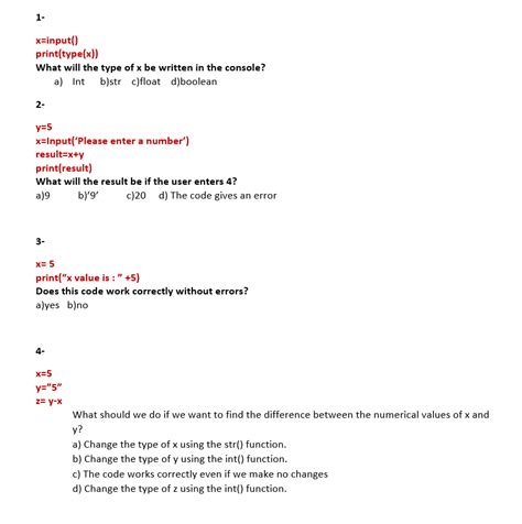 Solved 1 Xinput Printtypex What Will The Type Of X