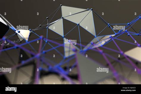 abstract mesh and networking and internet concept 3d illustration