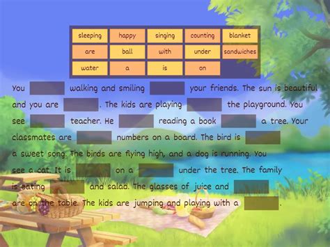 Missing Words Complete The Sentence