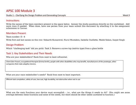 APSC100 M3 W9 S1 Template 28v1 7 29 2021W Copy APSC 100 Module 3 Studio 1 Clarifying The