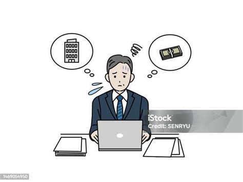 회사 관리에 어려움을 겪고 있는 사업주 40 49세에 대한 스톡 벡터 아트 및 기타 이미지 40 49세 50 59세 개인