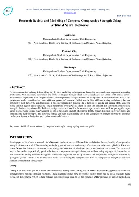 Pdf Research Review And Modeling Of Concrete Compressive Strength