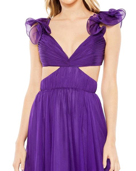 Purple Mac Duggal 68069 Long Formal Chiffon Prom Dress For 1990 The