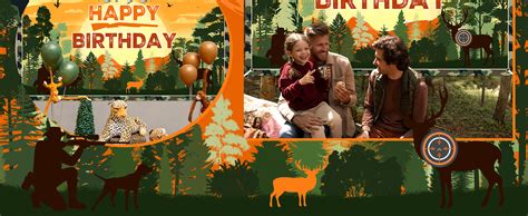 Avezano Hunting Birthday Banner Camo Themed Happy Birthday