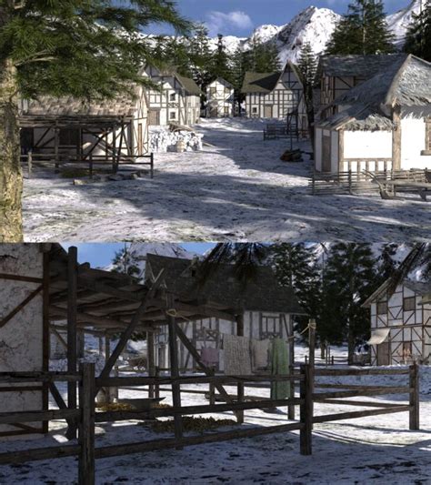 Winter Hamlet Environment Free High Quality Models