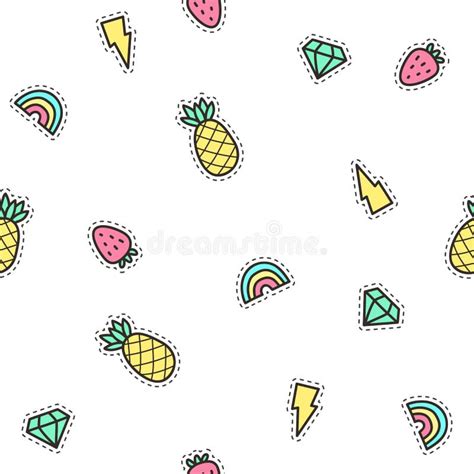Cute Pins Seamless Pattern Stock Illustration Illustration Of Patch