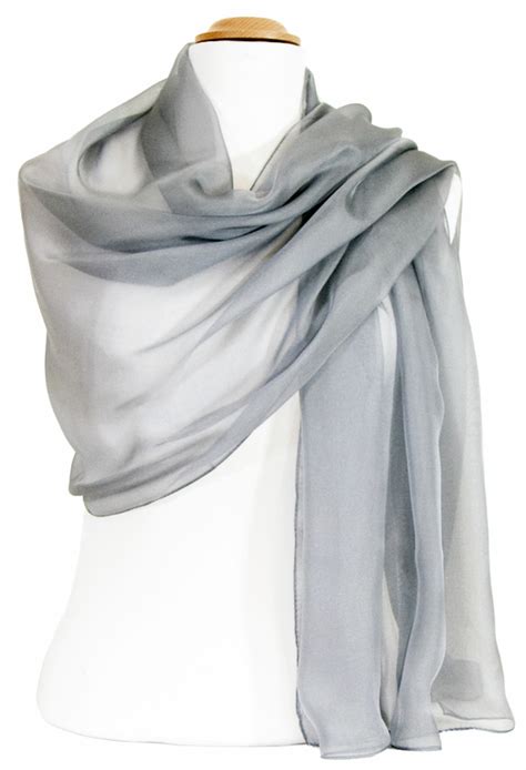 Etole Grise Mousseline De Soie Premium Etole Soie Etole Mousseline De