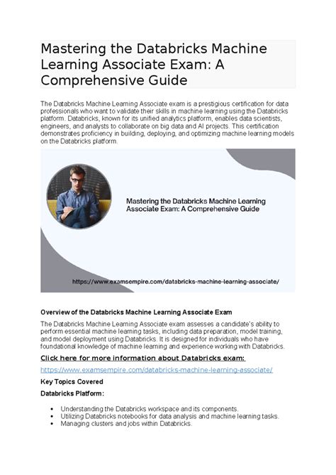 Mastering The Databricks Machine Learning Associate Exam Mastering The Databricks Machine
