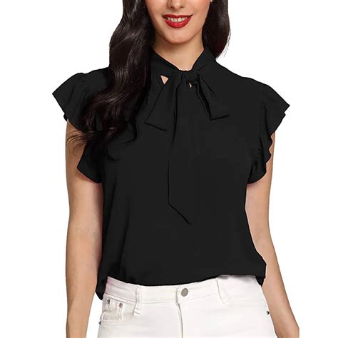 Buy Feitong Womens Ladies Black Blouse 2019 Office