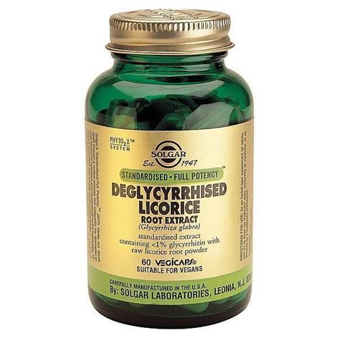 Solgar Deglycyrrhised Licorice Root Extract 60 Vegetable Capsules