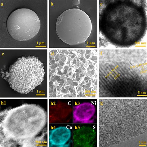 SEM Images Of A SiO2 B SiO2 C And C D C NiCo2S4 TEM E And