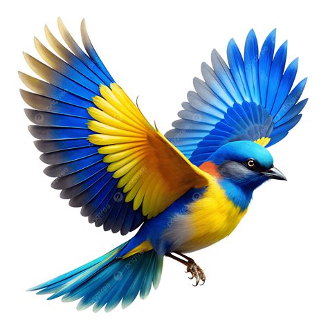 Blue And Yellow Bird In Flight Clipart Illustration Blue Bird Flying