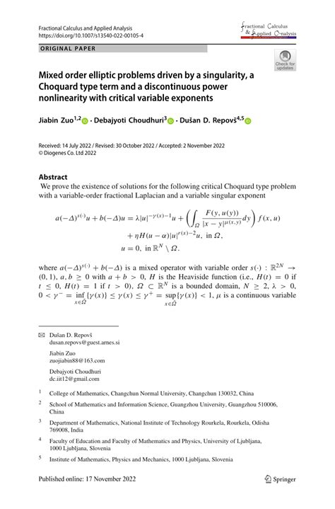 pdf mixed order elliptic problems driven by a singularity a choquard