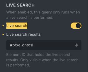 Query Sort Filter Live Search Bricks Academy