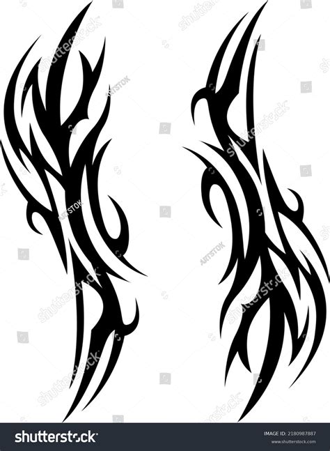 Vector Tribal Tattoo Silhouette Illustration Isolated Stock Vector