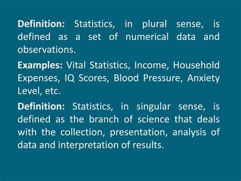 class lecture notes 1 statistics for research ppt