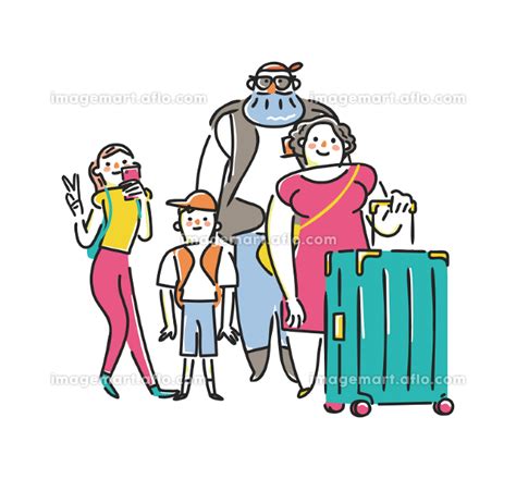 大きな荷物を持った外国人旅行客 インバウンド イラスト素材 218149342 イメージマート