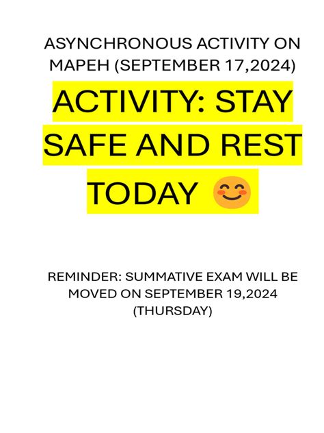 Asynchronous Activity On Mapeh Pdf