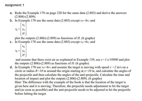 Assignment 1 A Redo The Example 178 On Page 220 For Assignment 1 A Redo The Example 178 On Page 220 For