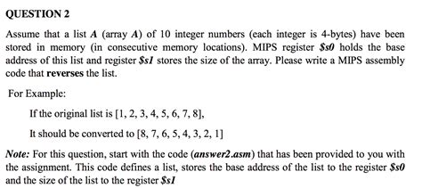 Solved MARS MIPS Simulator Answer2 Asm Include The Chegg
