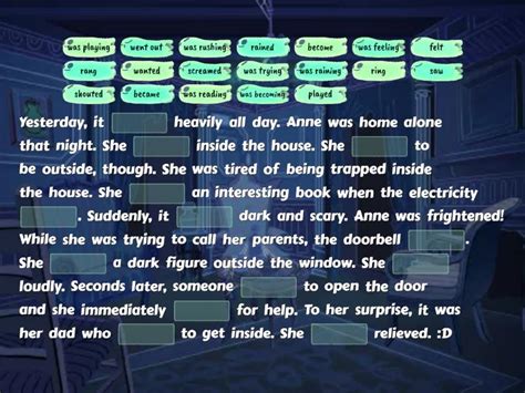 Past Simple And Past Continuous Story Missing Word