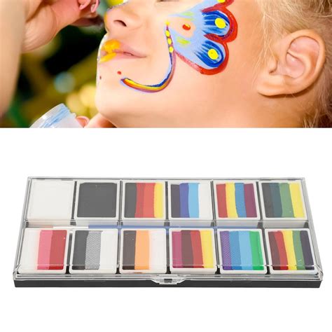 Kit De Pintura Facial Y Corporal Con Pinceles Juego De Paleta De Tiras