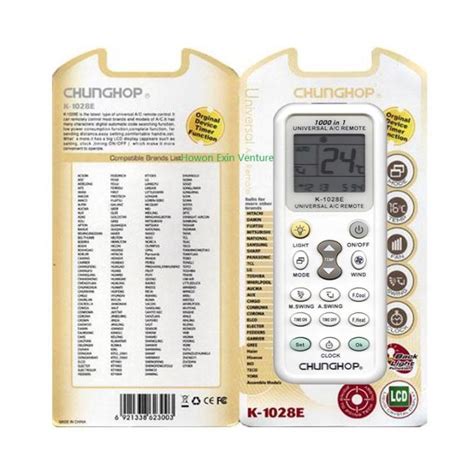 CHUNGHOP Universal Aircond Remote Control K-1028E (Original) | Lazada