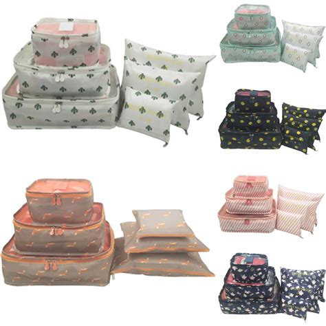 6pcs Travel Storage Bag Waterproof Clothes Packing Cube Luggage