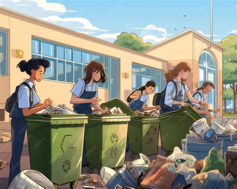 Un Programa De Reciclaje En Toda La Escuela Con Estudiantes Que