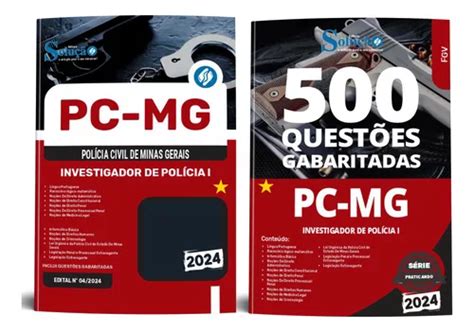 Kit Apostila Questões Pc Mg 2024 Investigador De Polícia Civil De