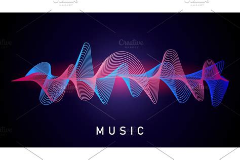 Abstract Sound Waves Voice Or Music Digital Visualizations For